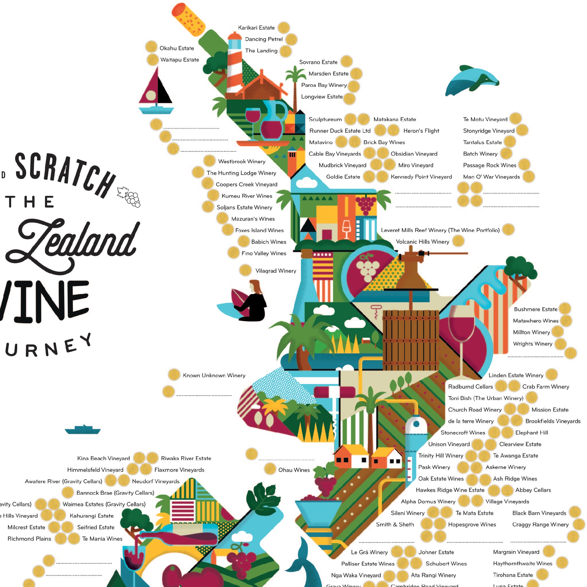 Wine Sip and Scratch NZ – NZ Scratch Maps