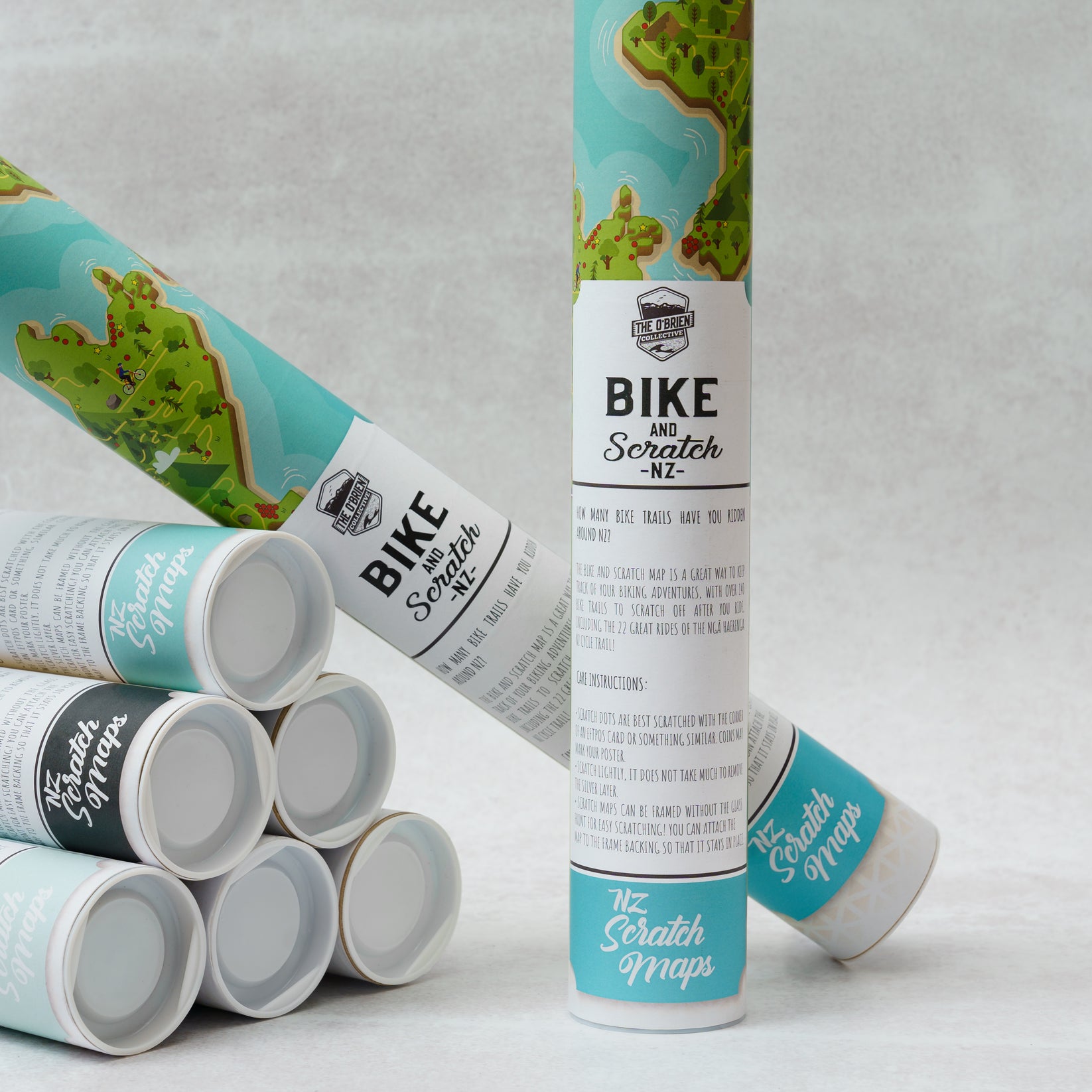 Bike & Scratch NZ Map – 140+ New Zealand Cycle Trails – NZ Scratch Maps
