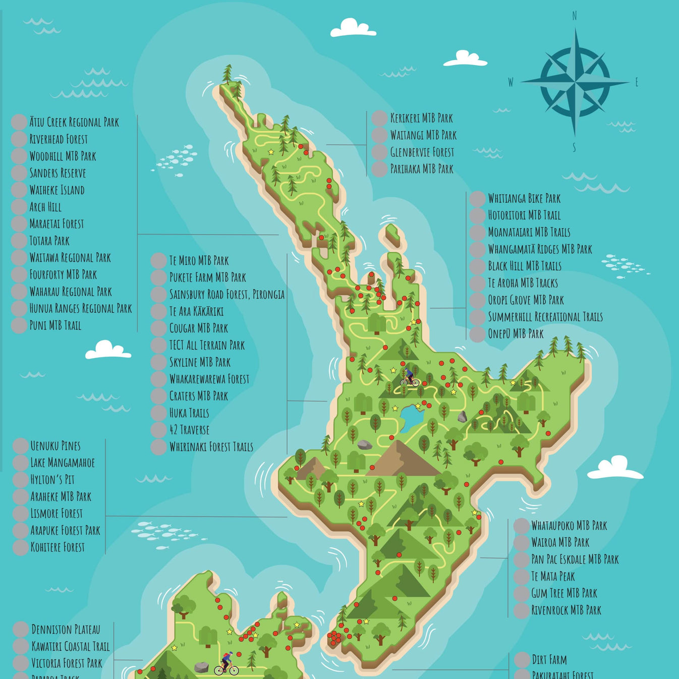 Bike & Scratch NZ Map – 140+ New Zealand Cycle Trails – NZ Scratch Maps